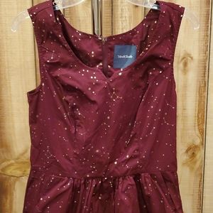 Modcloth | Dresses | Modcloth Burgundy Gold Heart Solar System Dress ...
